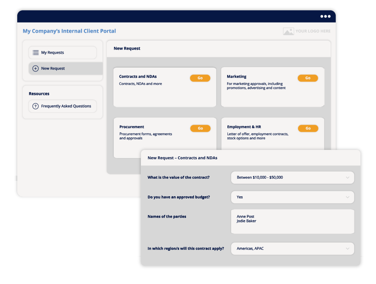 In-House Legal Request Portal | Matter Management System