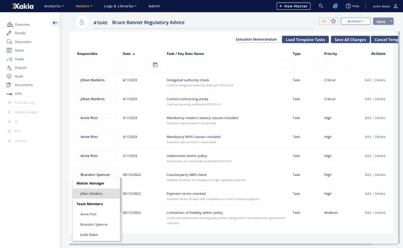 Auto-Tasks = Auto-Efficiency for Legal Matter Management